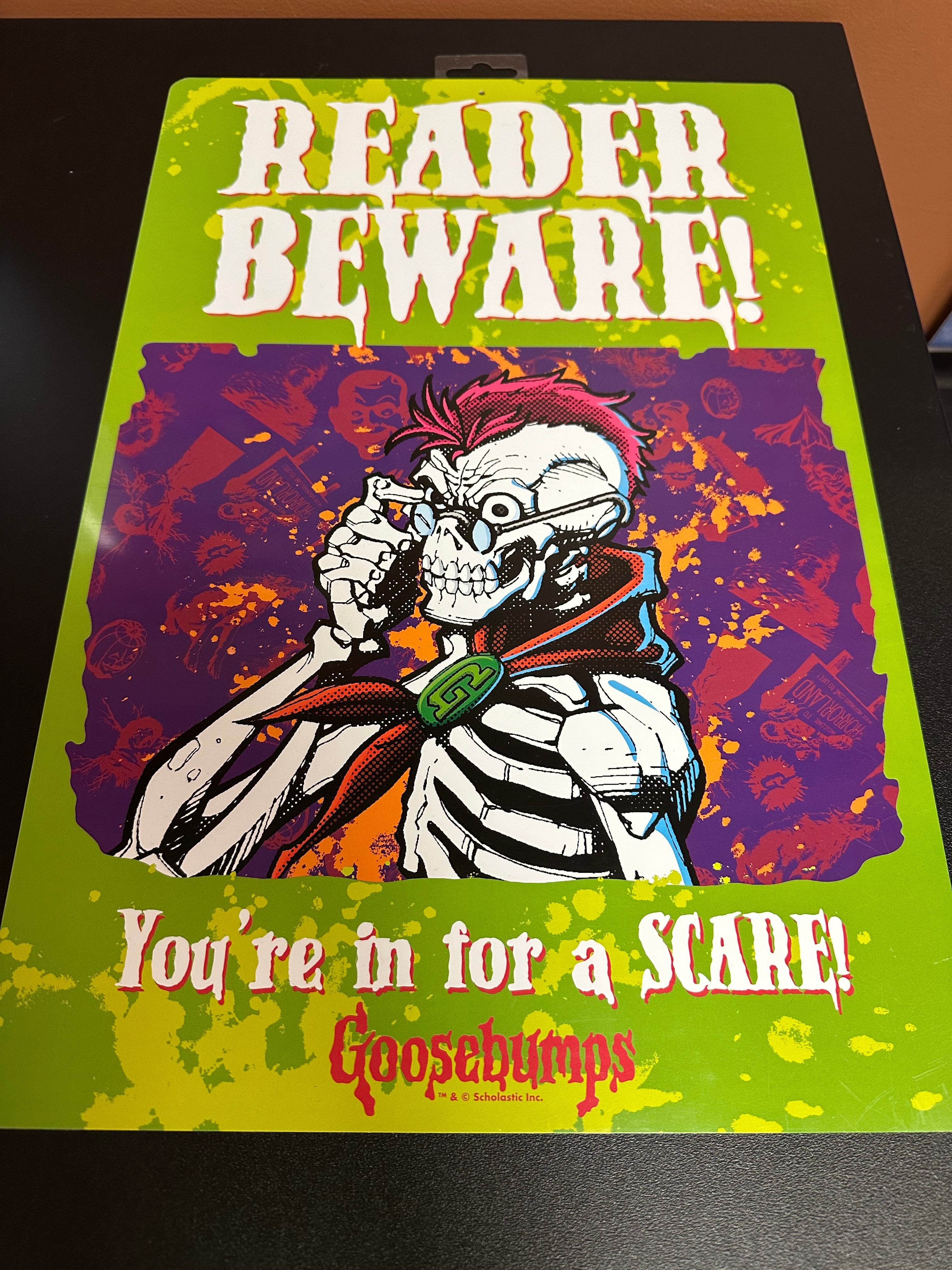 GOOSEBUMPS - READER BEWARE METAL SIGN – Hitchhiker Toys