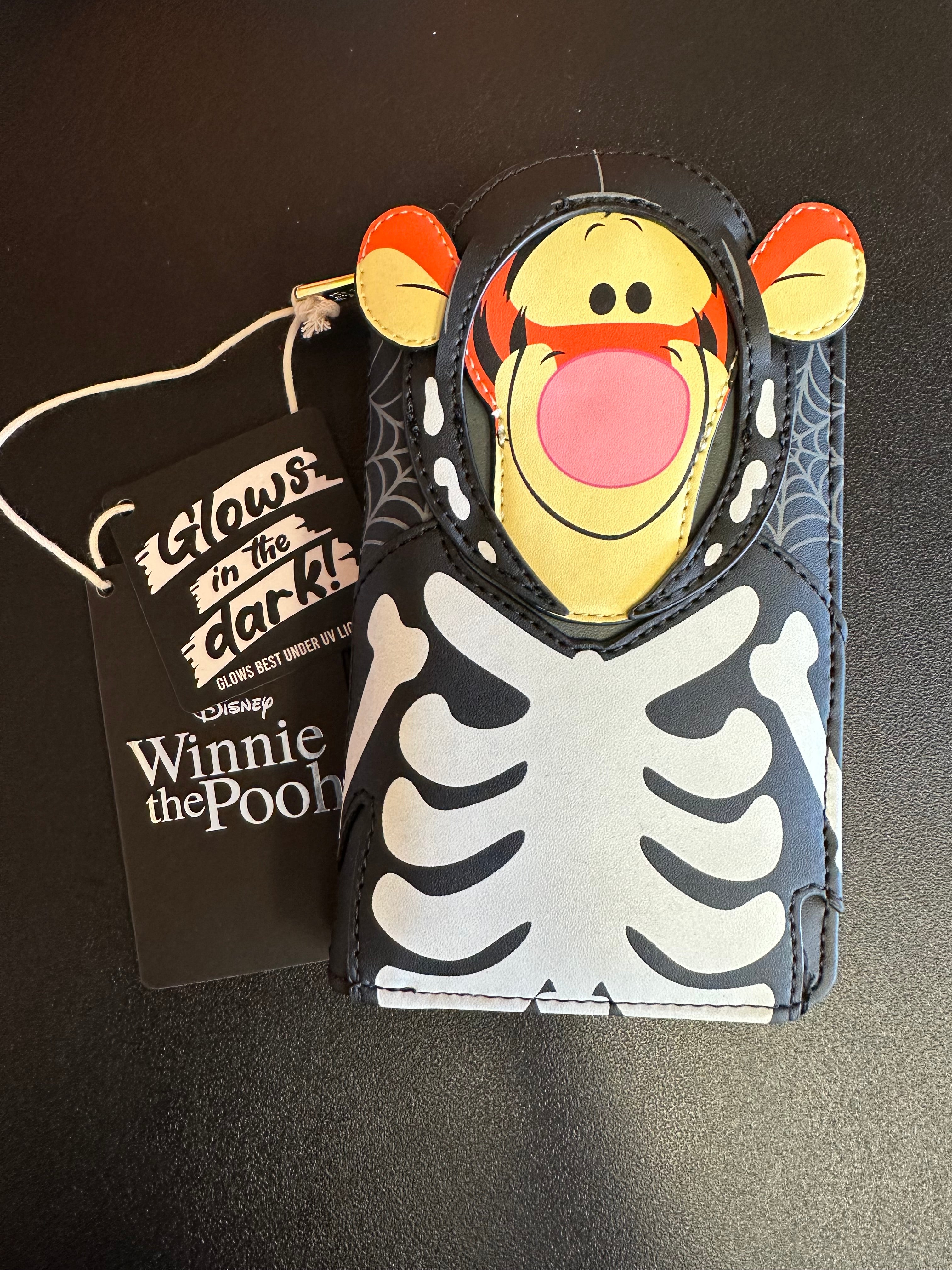 Loungefly Winnie the Pooh Skeleton Tigger GITD Zip Around Wallet ...
