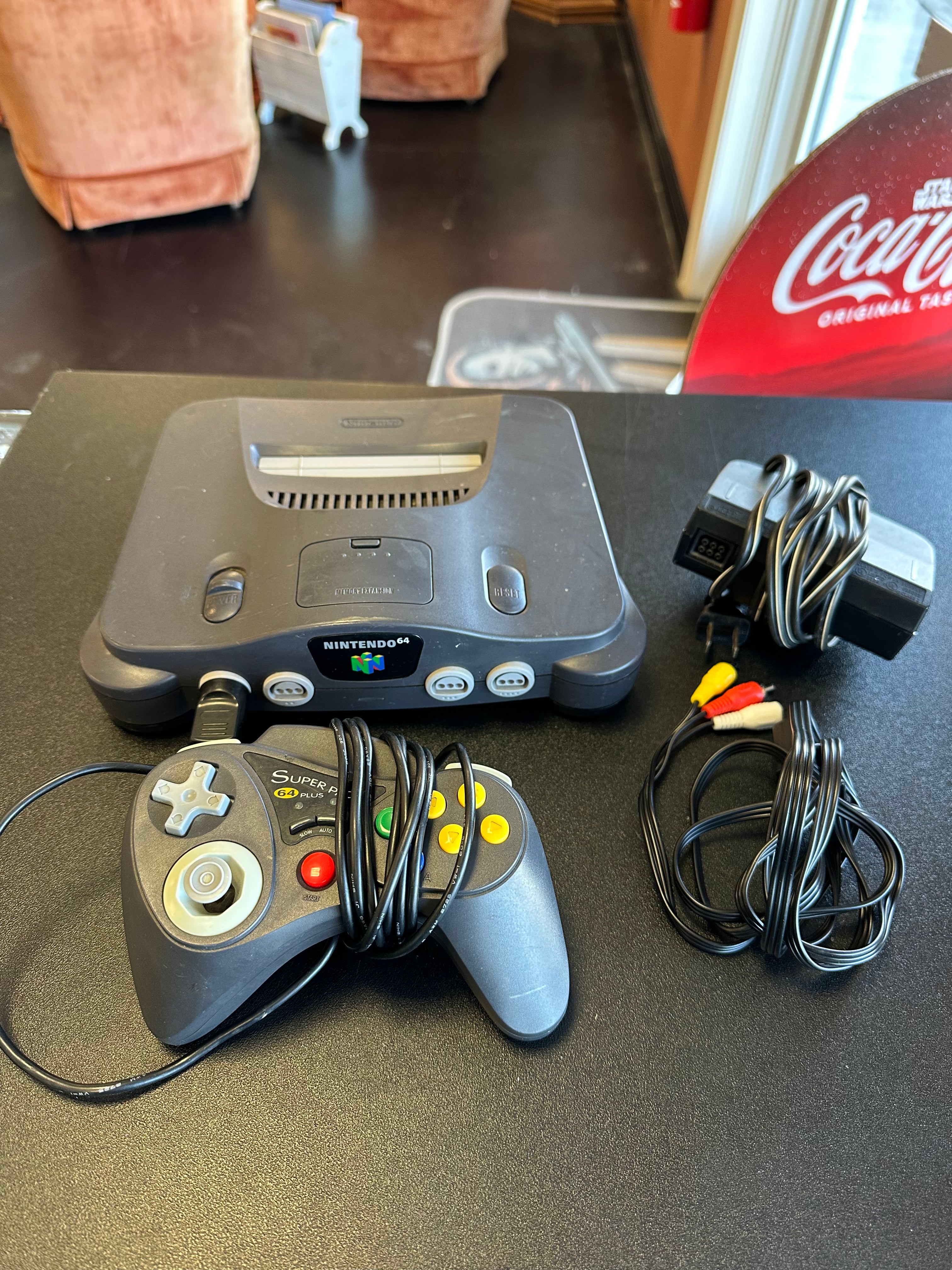 Nintendo N64 Control Deck NUS-001(USA) with 1 wired super pad plus con ...